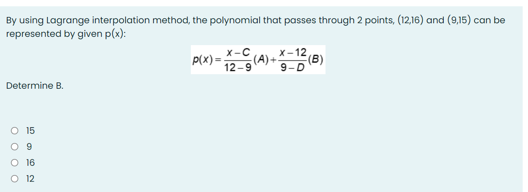 Solved By using Lagrange interpolation method, the | Chegg.com