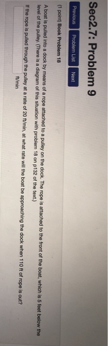 Solved Sec2.7: Problem 9 (1 point) Book Problem 18 a dock by | Chegg.com