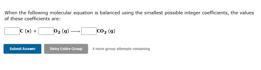 Solved When the following molecular equation is balanced | Chegg.com