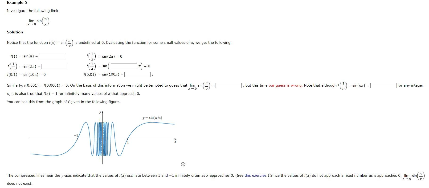 Solved Example 5 Investigate the following limit. dim, sim | Chegg.com