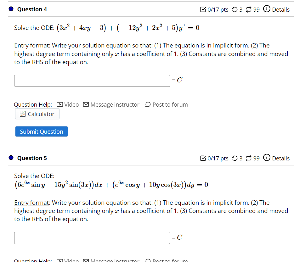 Solved The differential equation 3xy2+8xy+(3x2y+4x2−2)dxdy=0 | Chegg.com