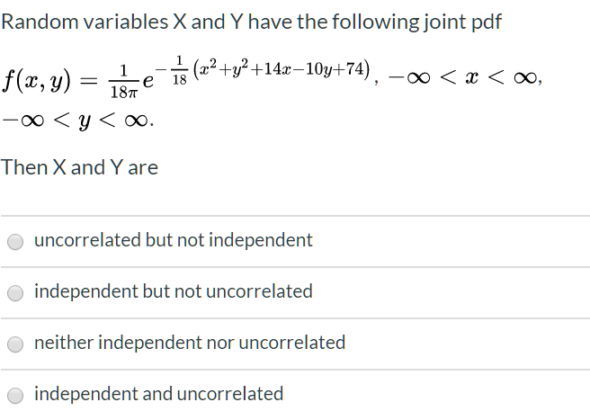 Solved Random variables X and Y have the following joint pdf | Chegg.com
