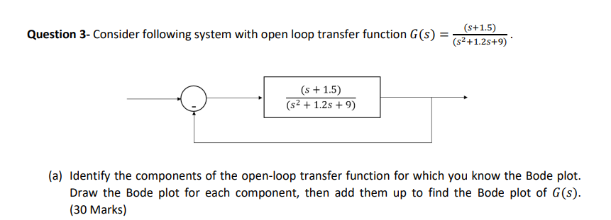Solved Question 3- Consider following system with open loop | Chegg.com