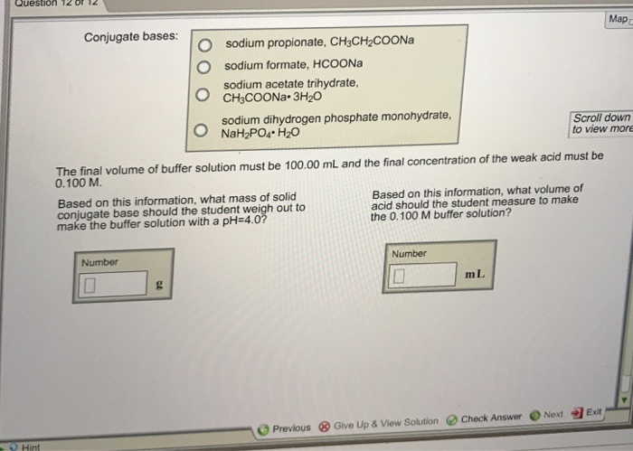 Solved A student must make a buffer solution with a pH of | Chegg.com
