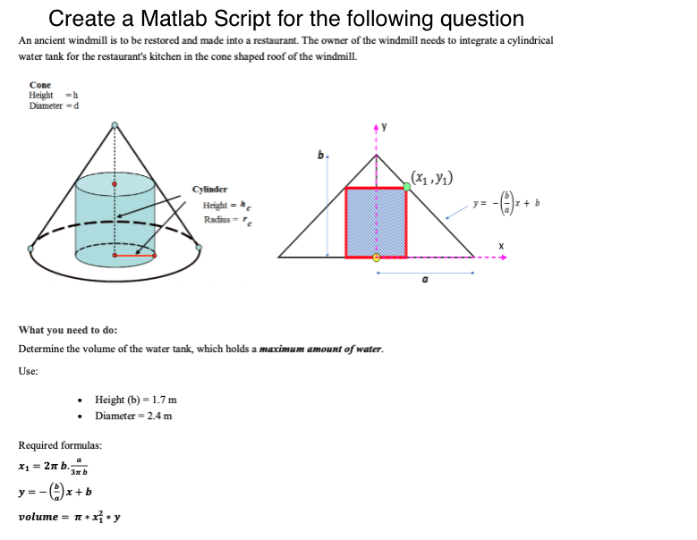 Solved Create a Matlab Script for the following question An | Chegg.com