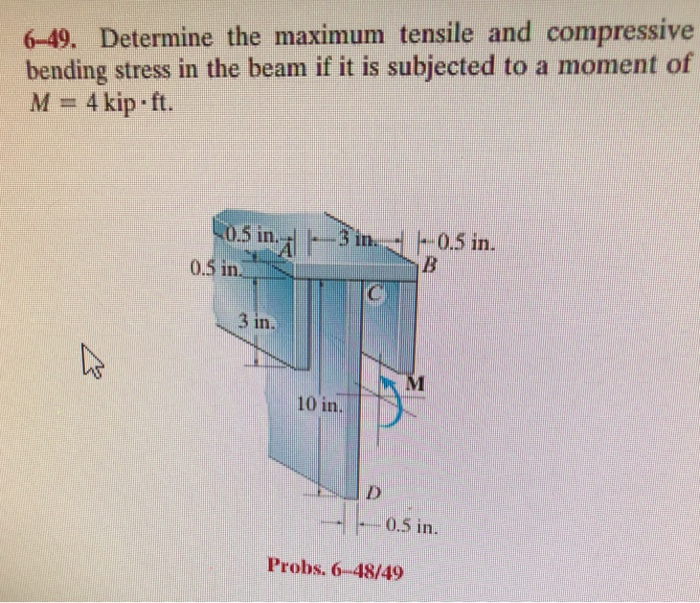 Solved 6-49. Determine the maximum tensile and compressive | Chegg.com