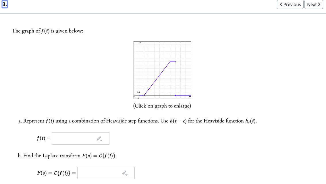 Solved a. Represent f(t) using a combination of Heaviside | Chegg.com