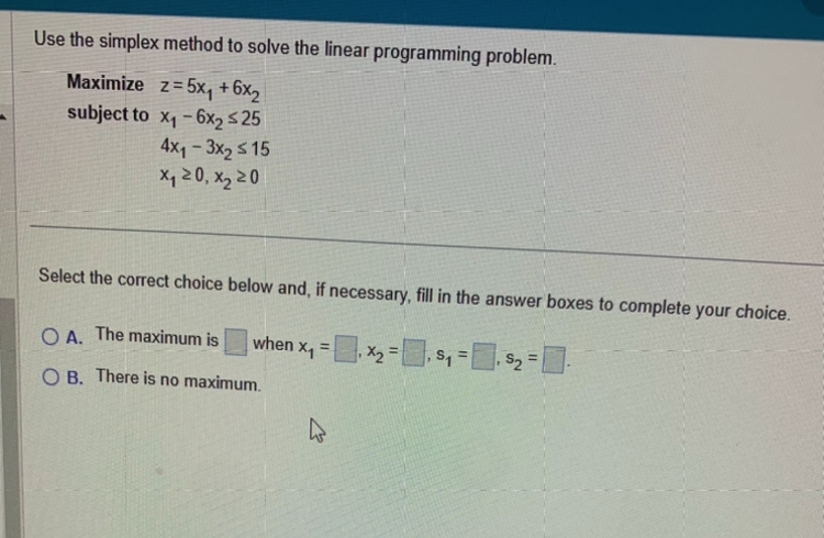 Solved Use the simplex method to solve the linear | Chegg.com