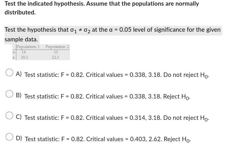 Solved Test the indicated hypothesis. Assume that the | Chegg.com