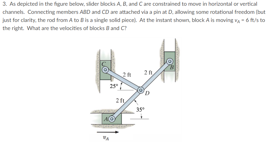 Solved 3. As depicted in the figure below, slider blocks | Chegg.com