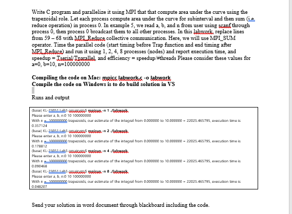 Solved Write C Program And Parallelize It Using Mpi That 9863