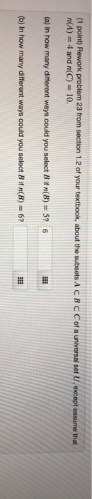 Solved 1 Point Rework Problem 23 From Section 1 2 Of Your