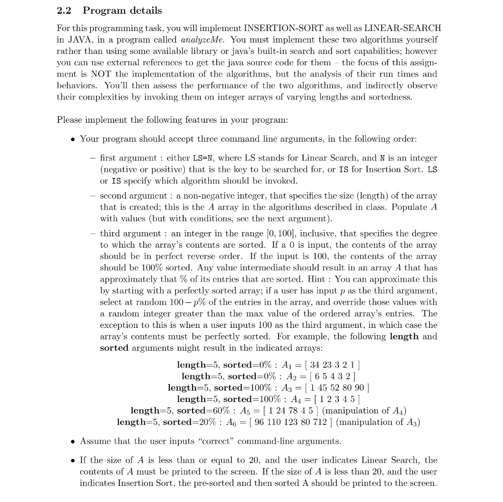 2.2 Program details For this programming task, you | Chegg.com