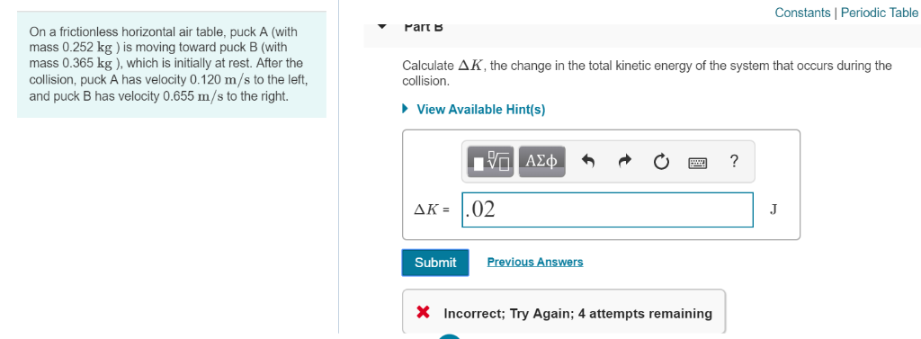 Solved Constants Periodic Table rart On a frictionless | Chegg.com
