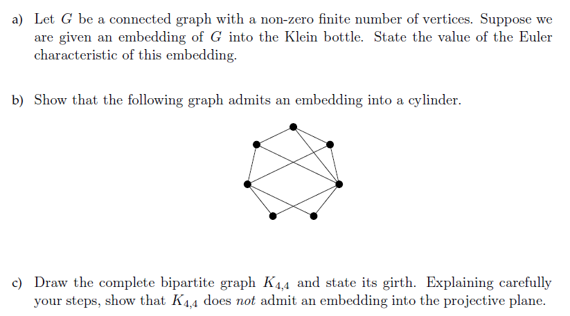 a) Let G be a connected graph with a non-zero finite | Chegg.com