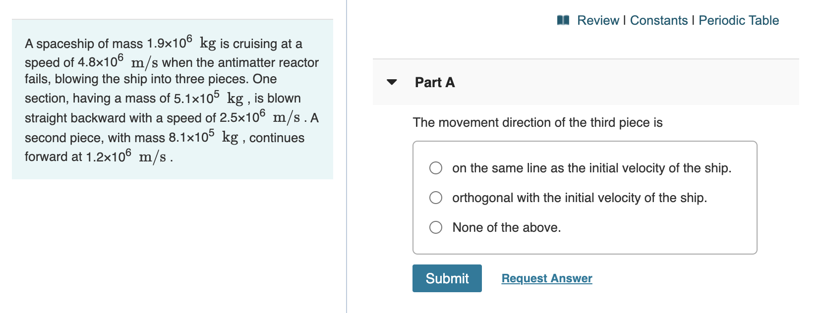 Solved 1 Review | Constants | Periodic Table Part A A | Chegg.com