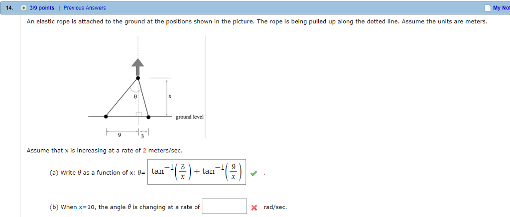 Solved An elastic rope is attached to the ground at the | Chegg.com