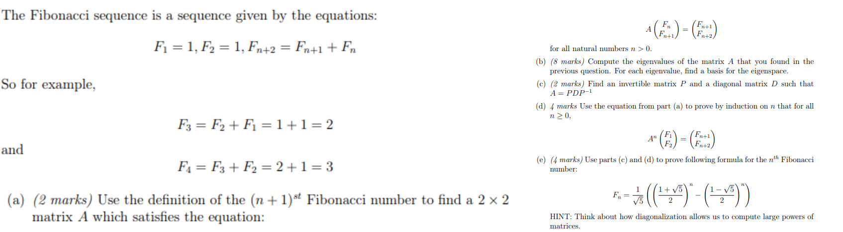 Solved linear algebra part 1 of the question is on left, | Chegg.com