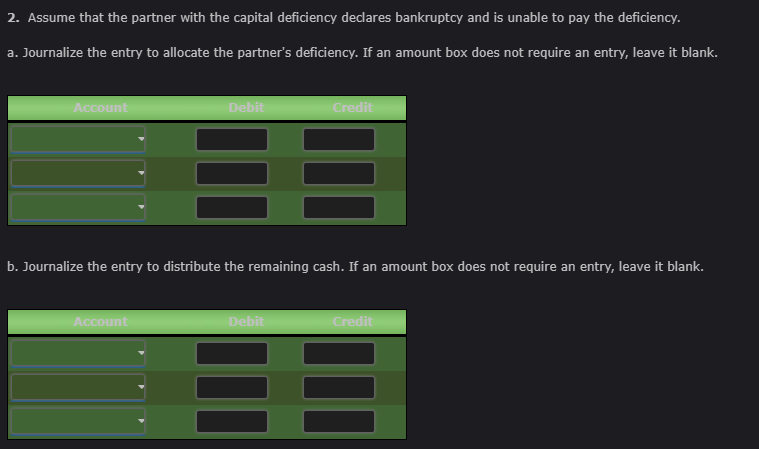 Solved Statement of Partnership Liquidation deficiency to | Chegg.com