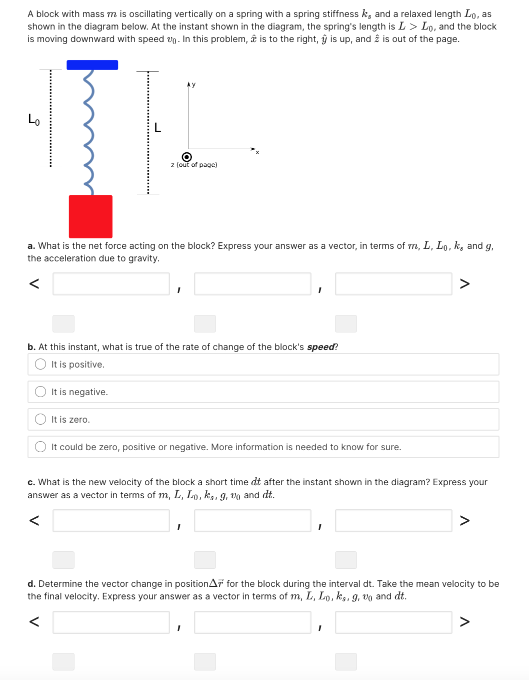 Solved A block with mass m is oscillating vertically on a | Chegg.com