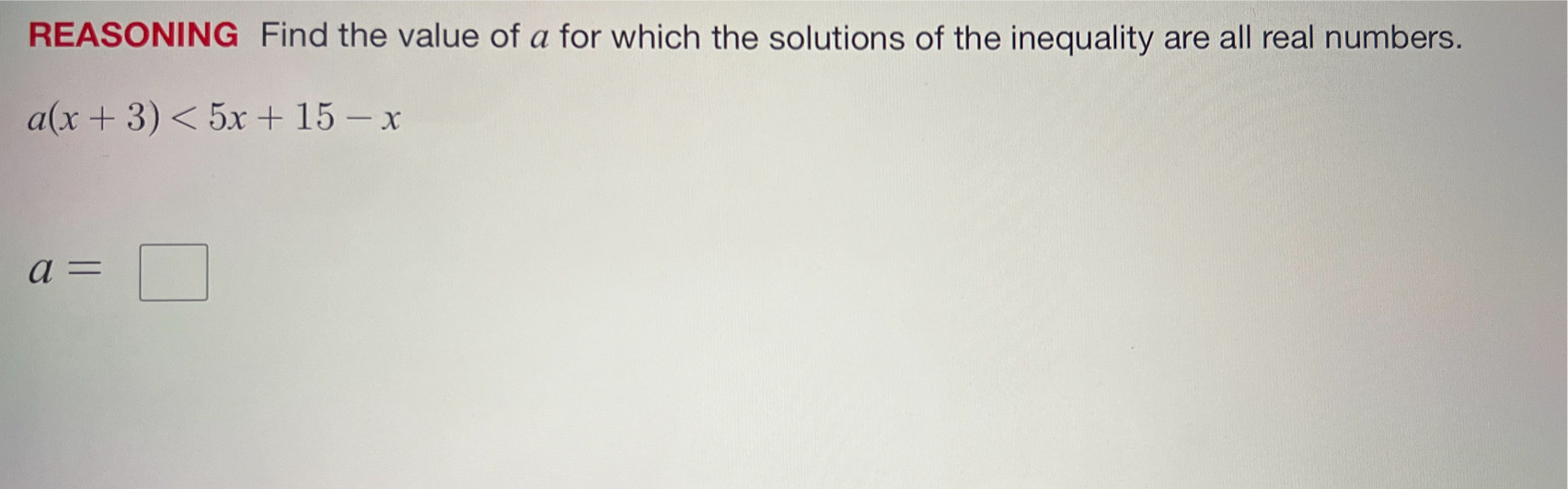 Solved REASONING Find the value of a for which the solutions | Chegg.com