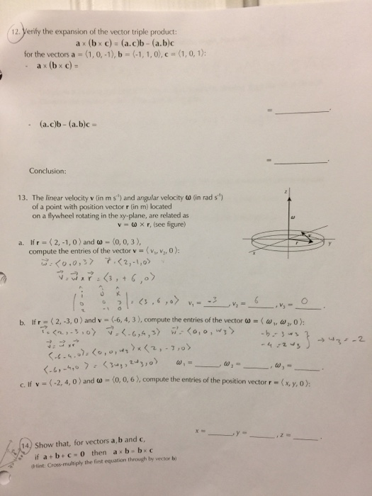 Solved Verify the expansion of the vector triple product: a | Chegg.com