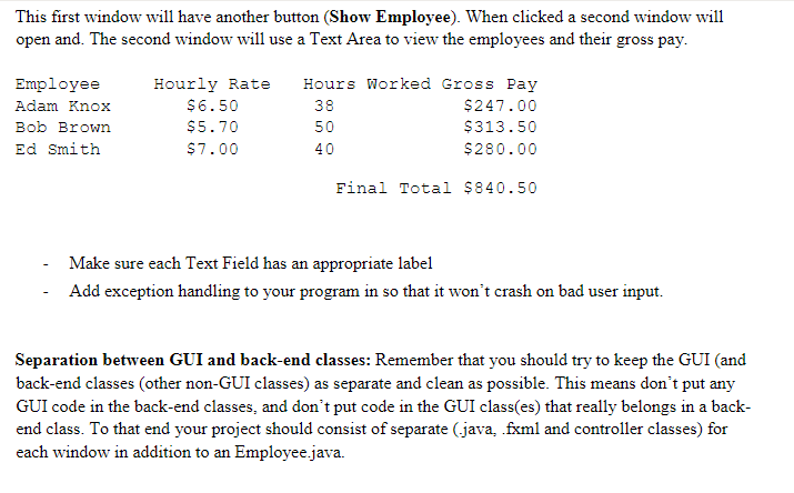 Solved Develop an MVC JavaFX GUI application to display a | Chegg.com