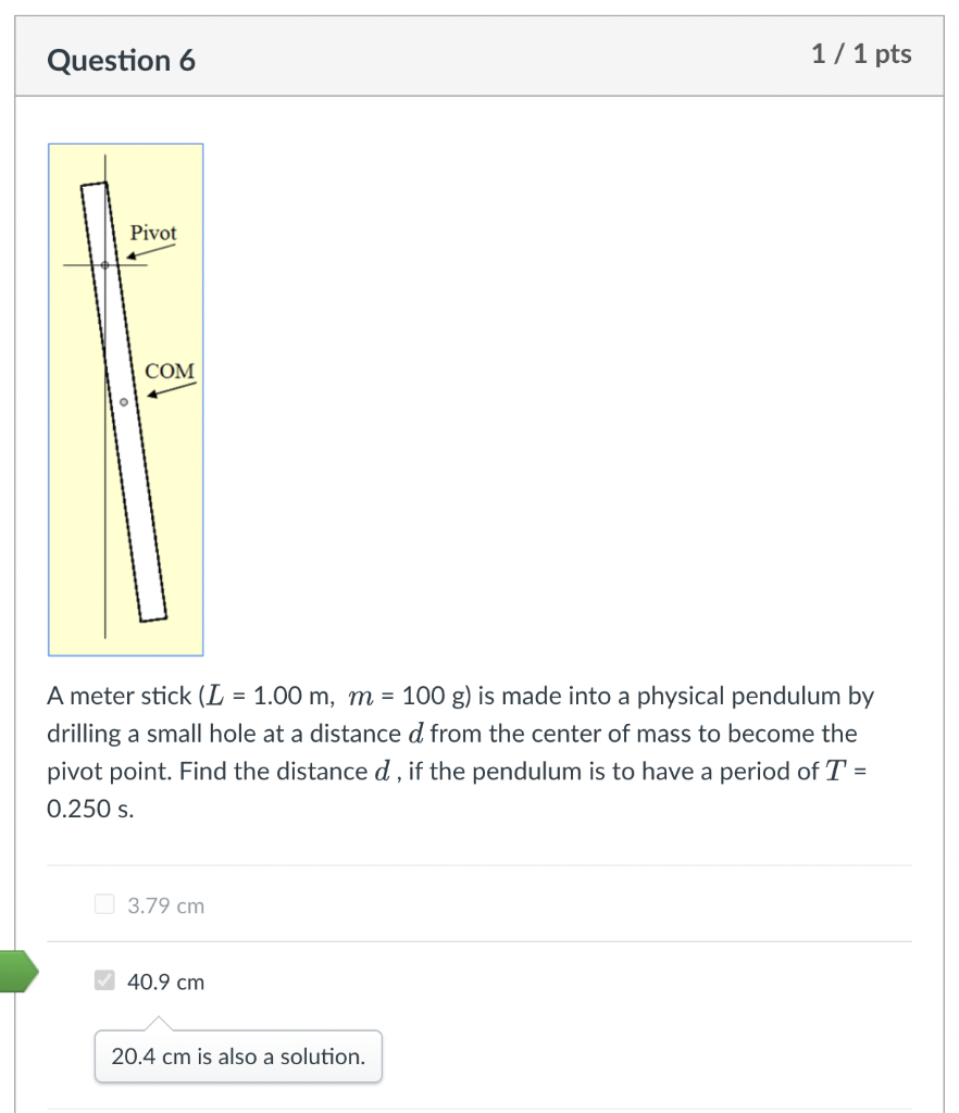 Solved A meter stick (L=1.00 m,m=100 g) is made into a | Chegg.com