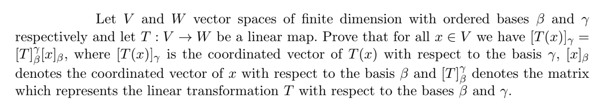 Solved Let V and W vector spaces of finite dimension with | Chegg.com