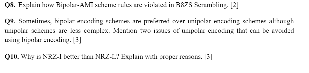 Solved Q8. Explain how Bipolar-AMI scheme rules are violated | Chegg.com