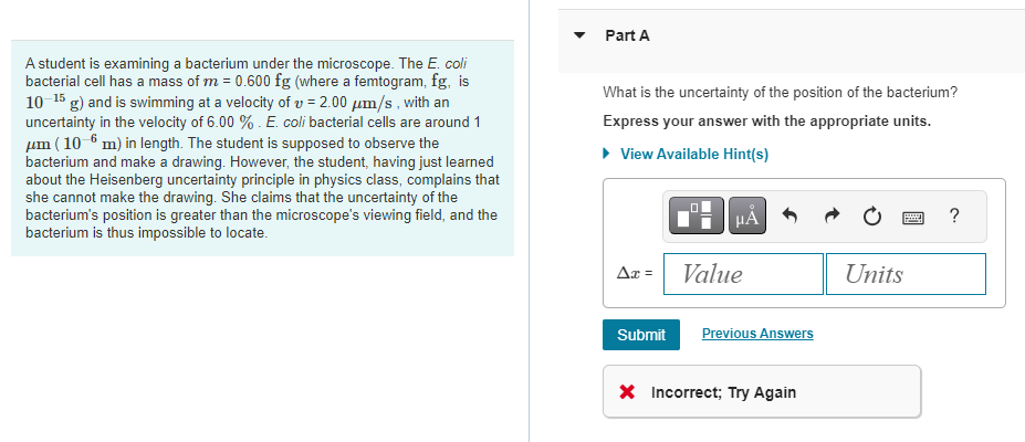 Solved A student is examining a bacterium under the | Chegg.com