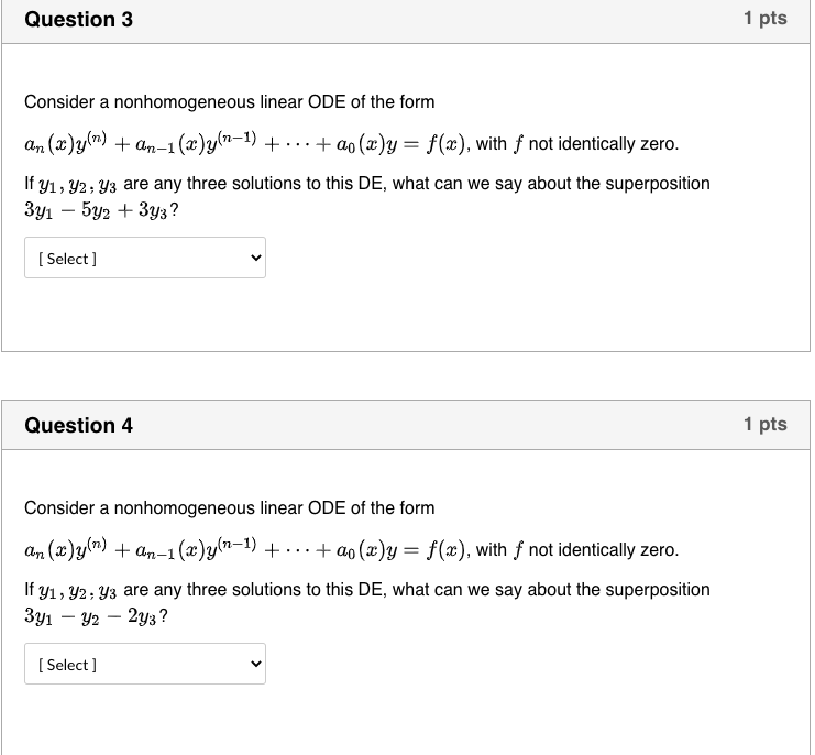 Consider a nonhomogeneous linear ODE of the form | Chegg.com