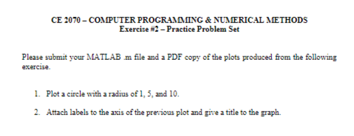 Solved CE 2070 - COMPUTER PROGRAMMING & NUMERICAL METHODS | Chegg.com