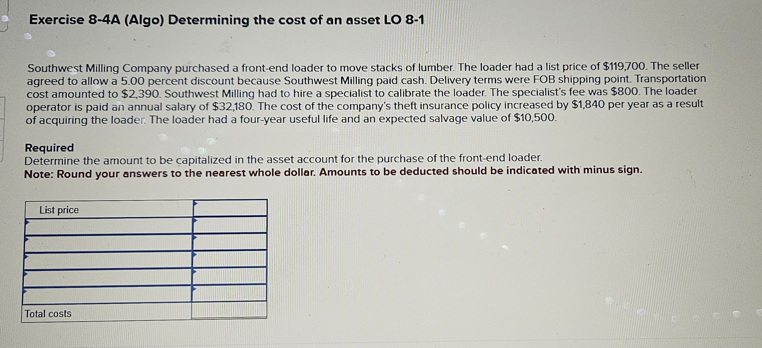 Solved Exercise 8-4A (Algo) ﻿Determining the cost of an | Chegg.com