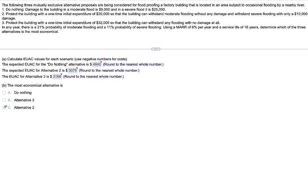 Solved The following three mutually exclusive alternative | Chegg.com