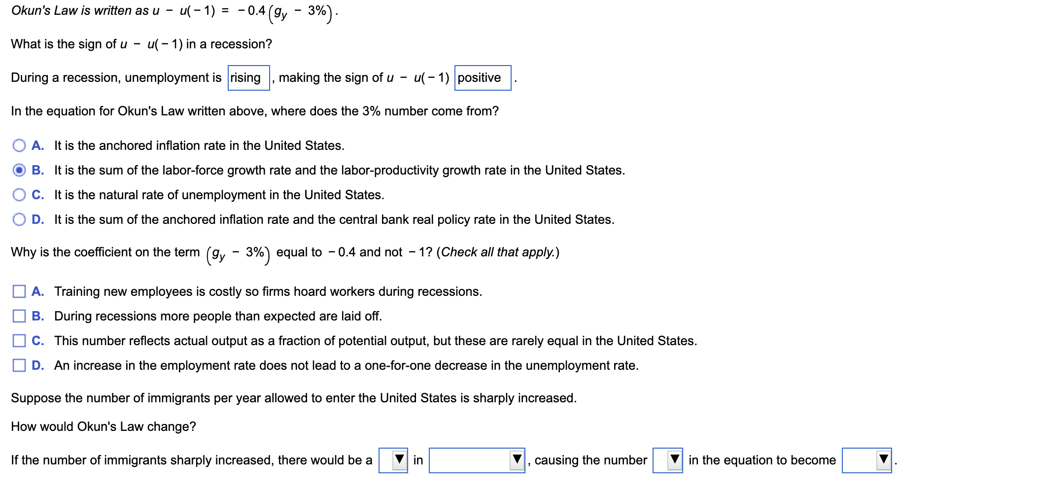 Solved If the number of immigrants sharply increased, there | Chegg.com