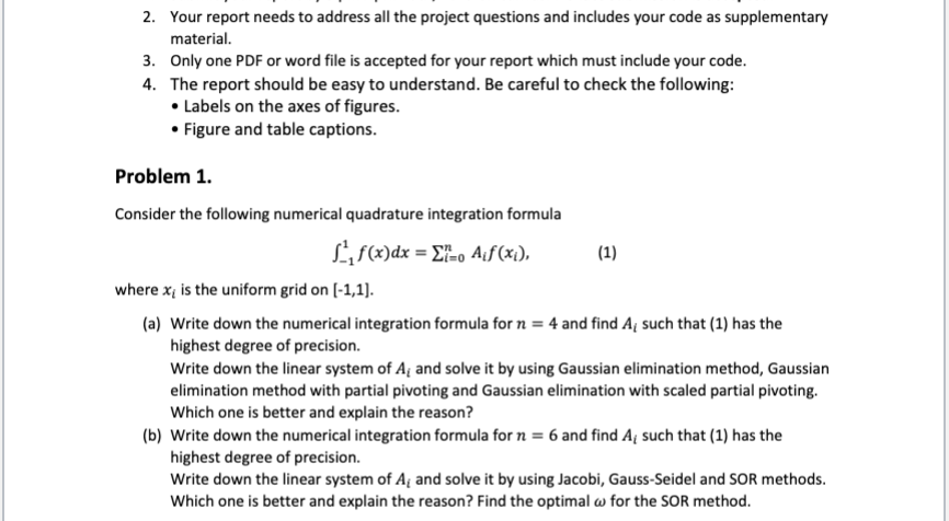Solved 2. Your report needs to address all the project | Chegg.com