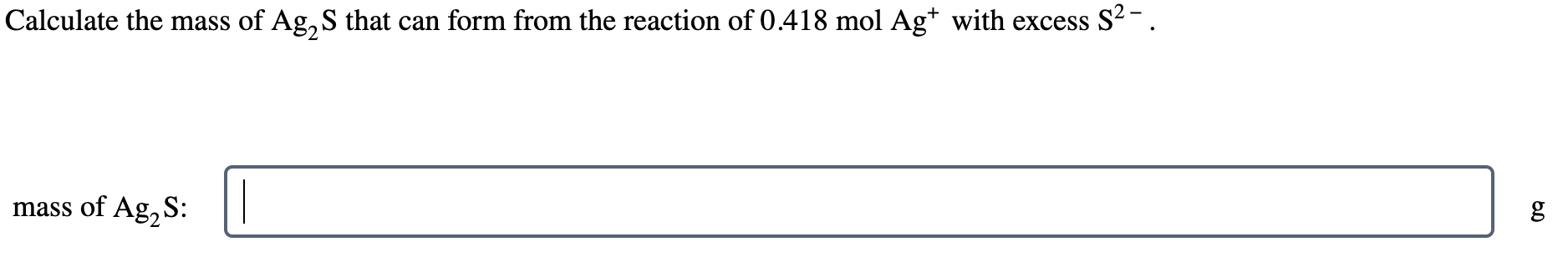 Solved Calculate the mass of \\( \\mathrm{Ag}_{2} | Chegg.com