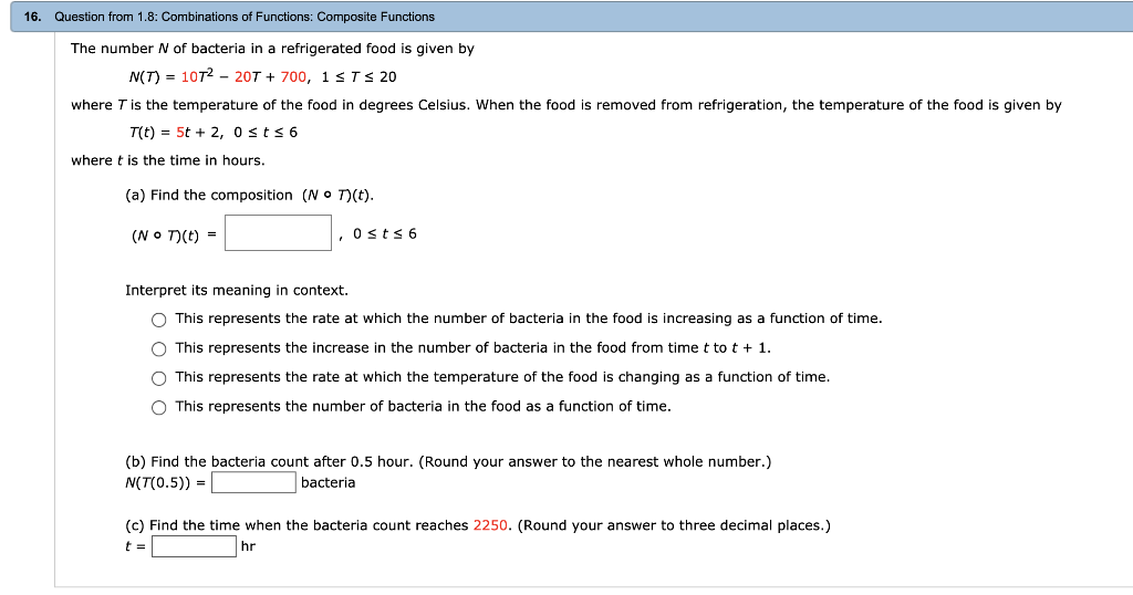 Solved 16. Question from 1.8: Combinations of Functions: | Chegg.com