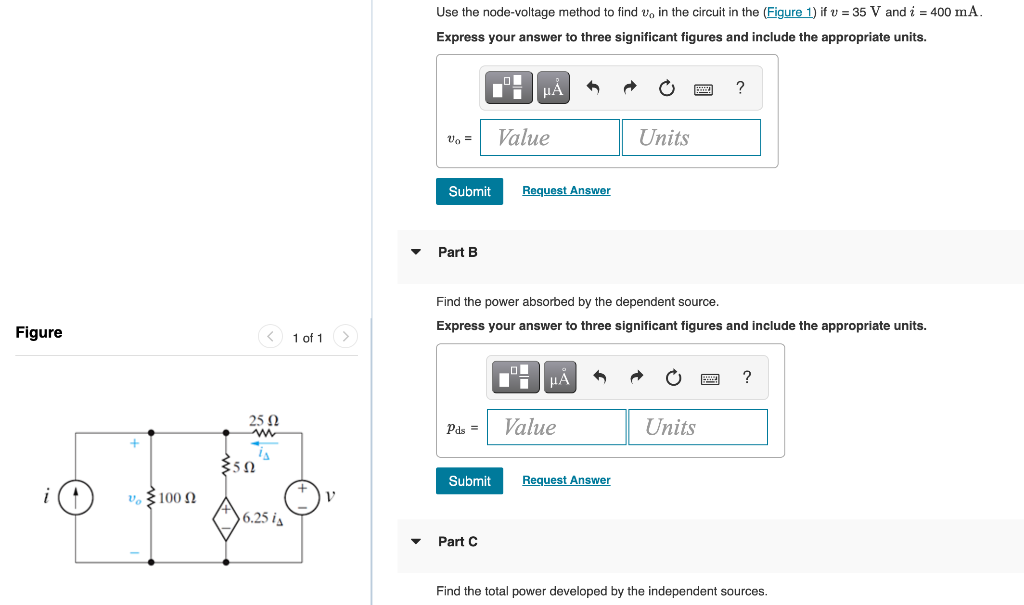 Solved Parts A, B and C (all answers in three significant | Chegg.com