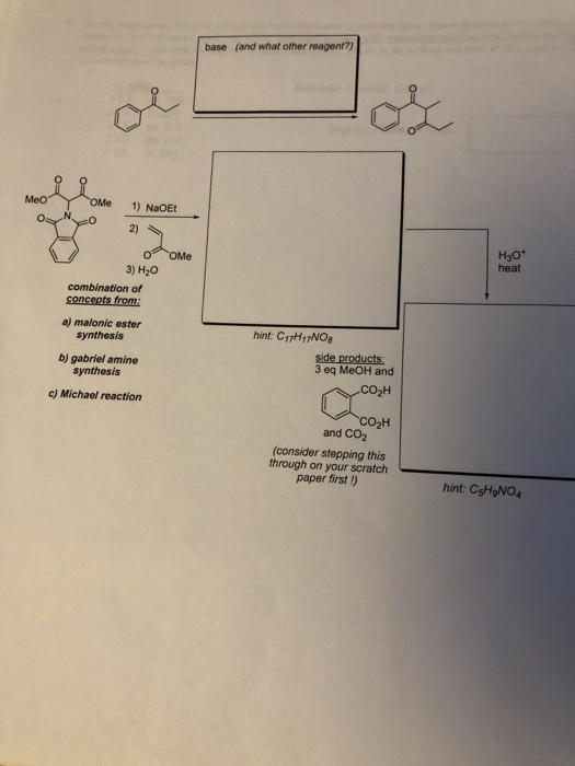 Solved (and what other reagent?) base OMe 1) NaOEt N o 2) | Chegg.com