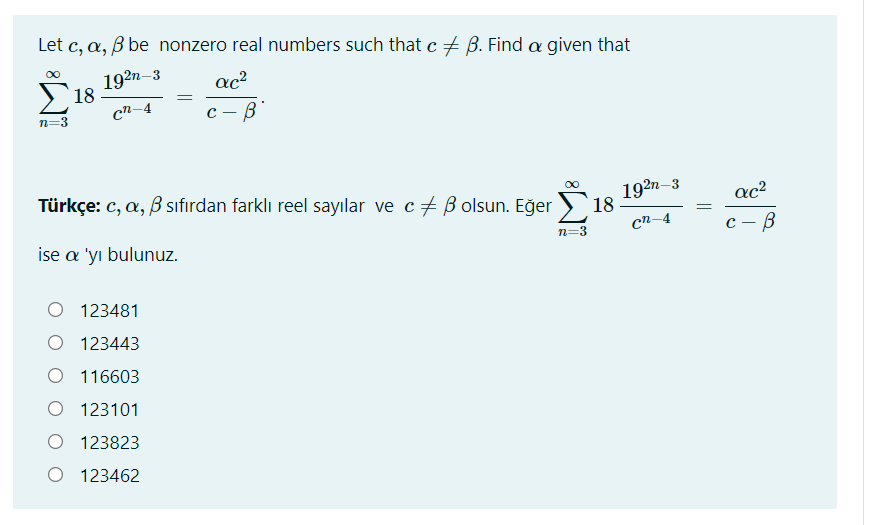 Solved Let c, a, ß be nonzero real numbers such that c + B. | Chegg.com