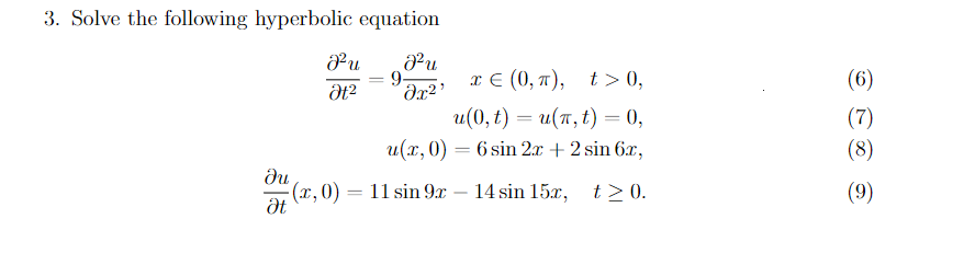 Solved Solve the following hyperbolic | Chegg.com