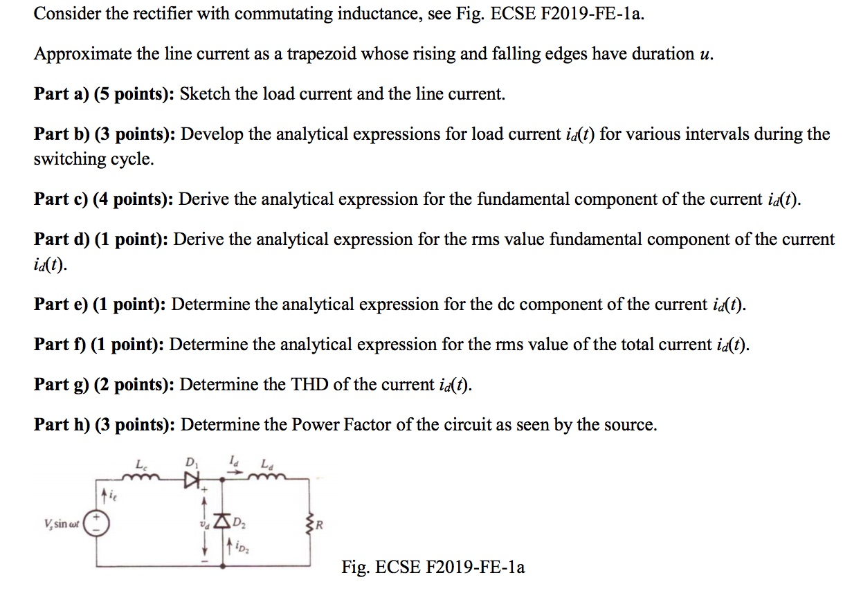 Consider the rectifier with commutating inductance, | Chegg.com