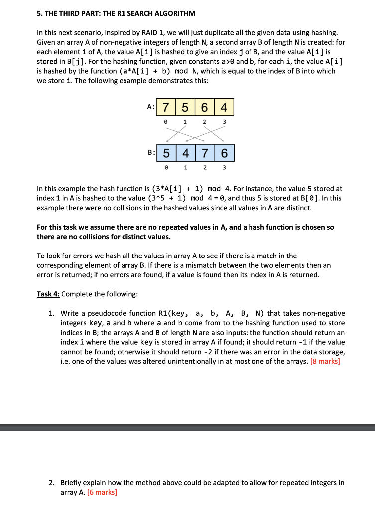 Solved 5. THE THIRD PART: THE R1 SEARCH ALGORITHM In this | Chegg.com