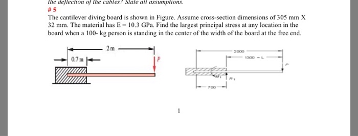 Solved #5 the deflection of the cables? State all | Chegg.com