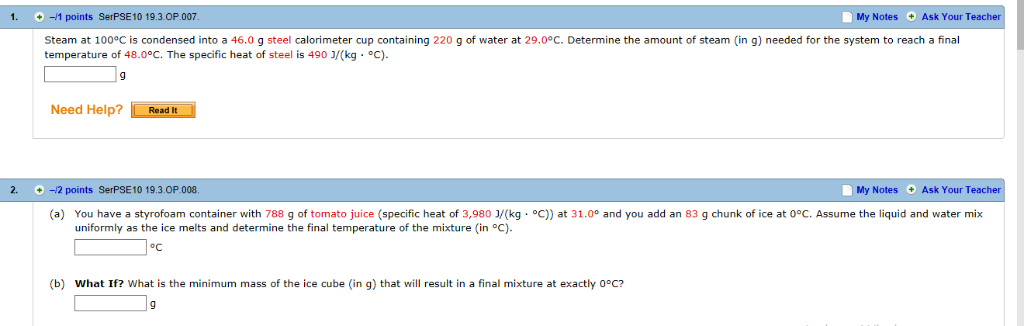 Solved 1. /1 points SerPSE10 19.3.0P.007 My Notes Ask Your T | Chegg.com Solved 1. /1 points SerPSE10 19.3.0P.007 My Notes Ask Your T | Chegg.com