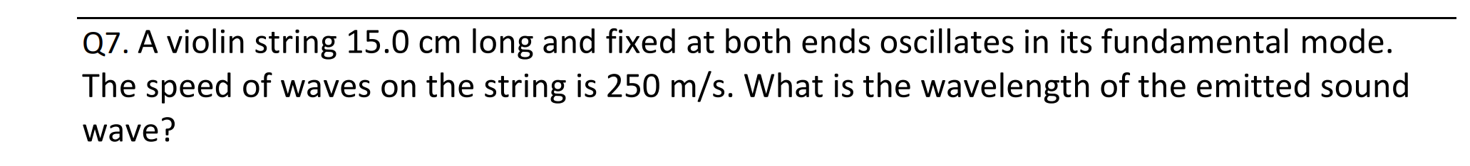 Solved Q7. A violin string 15.0 cm long and fixed at both | Chegg.com