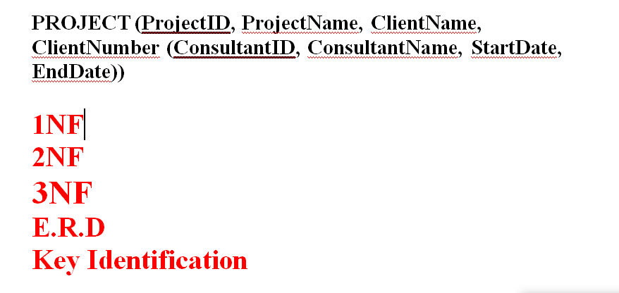 Solved PROJECT (ProjectID, ProjectName, ClientName, | Chegg.com