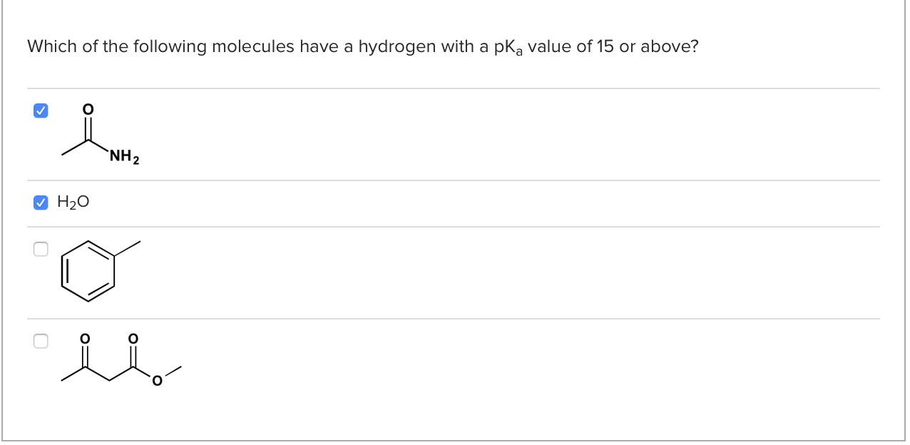Solved Which of the following molecules have a hydrogen with | Chegg.com